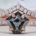 Pentagon Cut Salt and Pepper Diamond Ring 0.98 Ct 7.00 MM Pentagon ...