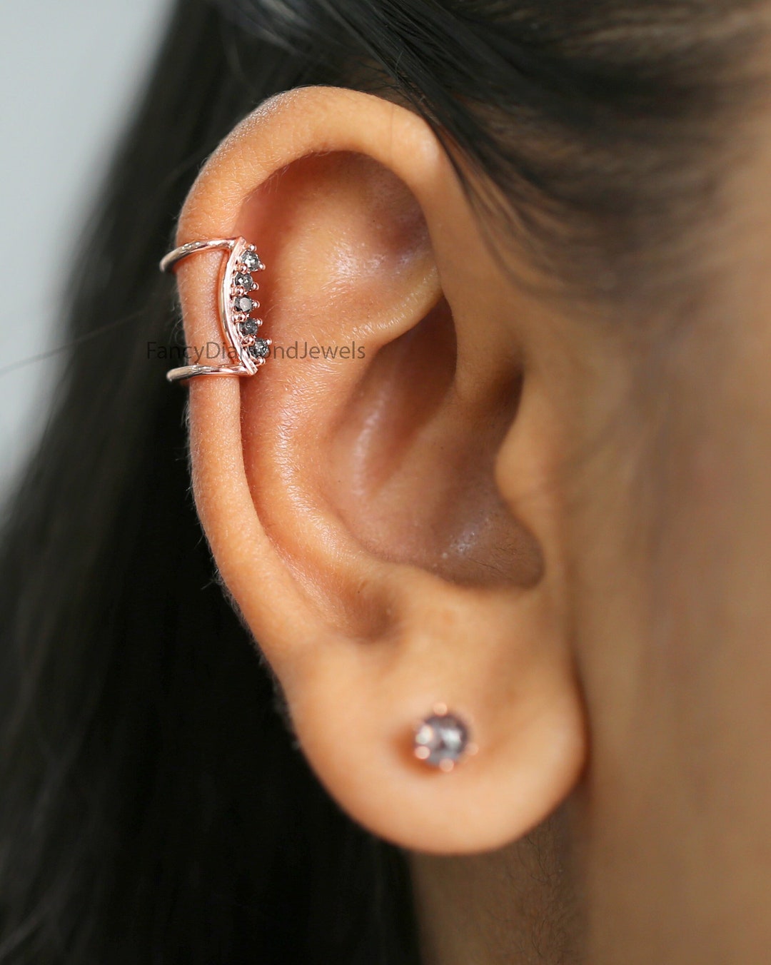Ear Cuff Earrings, Ear Wraps, Earring Cuffs, Natural Diamond Ear Cuff ...
