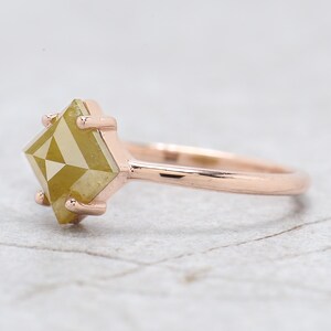 1.29 Ct Natural Kite Cut Yellow Color Diamond Ring 8.45 MM Kite Shape ...