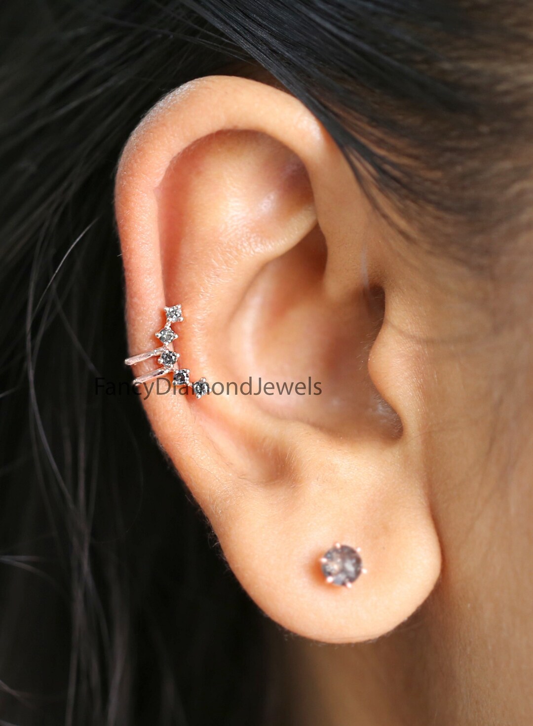 Ear Cuff Earrings, Ear Wraps, Earring Cuffs, Natural Diamond Ear Cuff ...