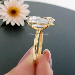 Coffin Cut Engagement Ring 14mm 13mm 12mm 11mm 10mm 9mm Stone Ring ...