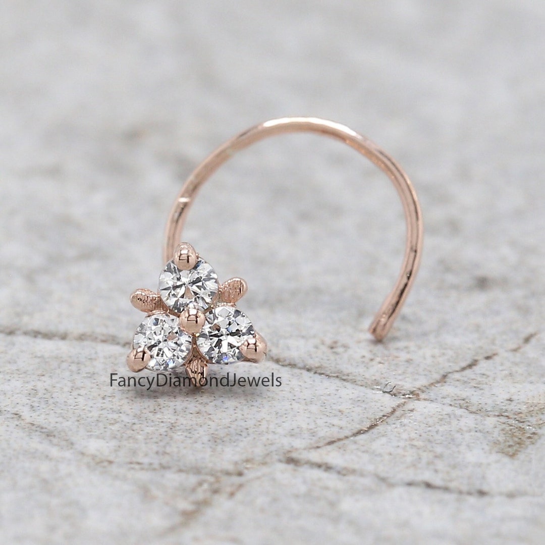 Nose Ring, Studs, Natural Diamond Nose Ring, Nose Ring Hoop, Nose Stud ...