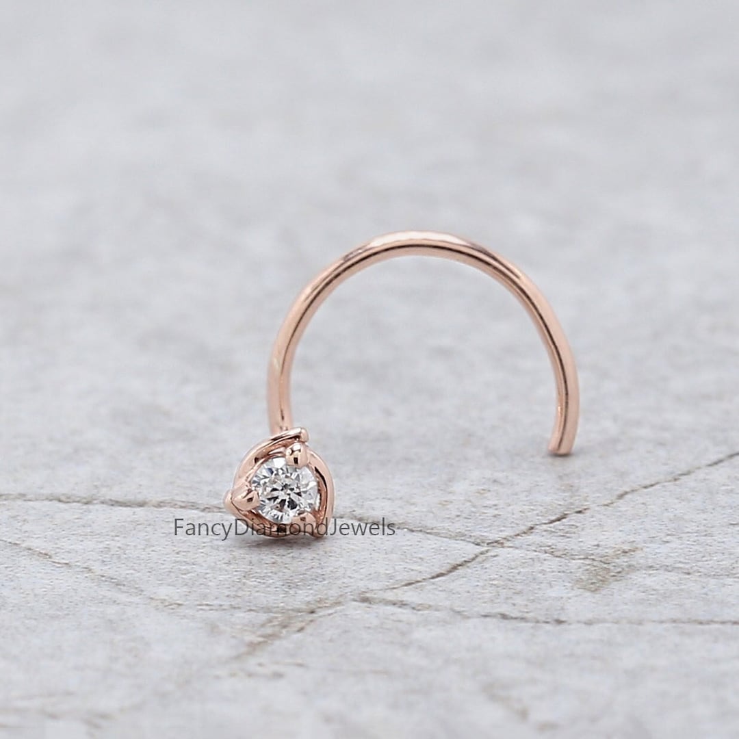 Nose Ring, Studs, Natural Diamond Nose Ring, Nose Ring Hoop, Nose Stud ...