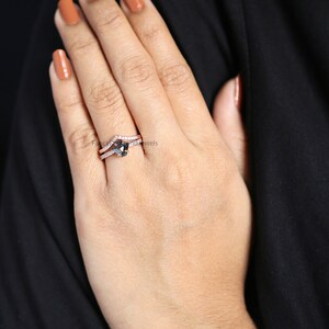 Pentagon Cut Salt and Pepper Diamond Ring 0.98 Ct 7.00 MM Pentagon ...