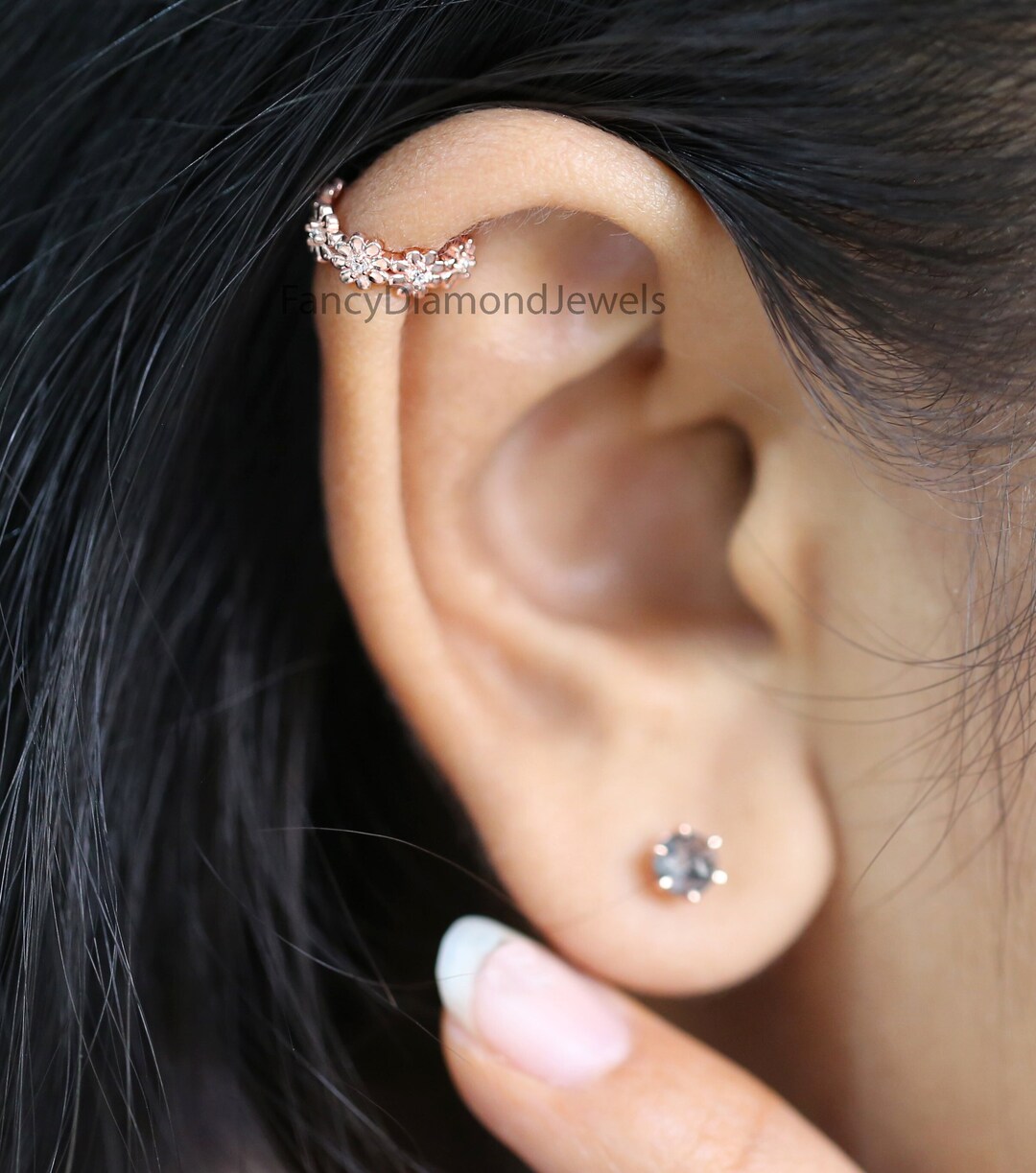 Ear Cuff Earrings, Ear Wraps, Earring Cuffs, Natural Diamond Ear Cuff ...