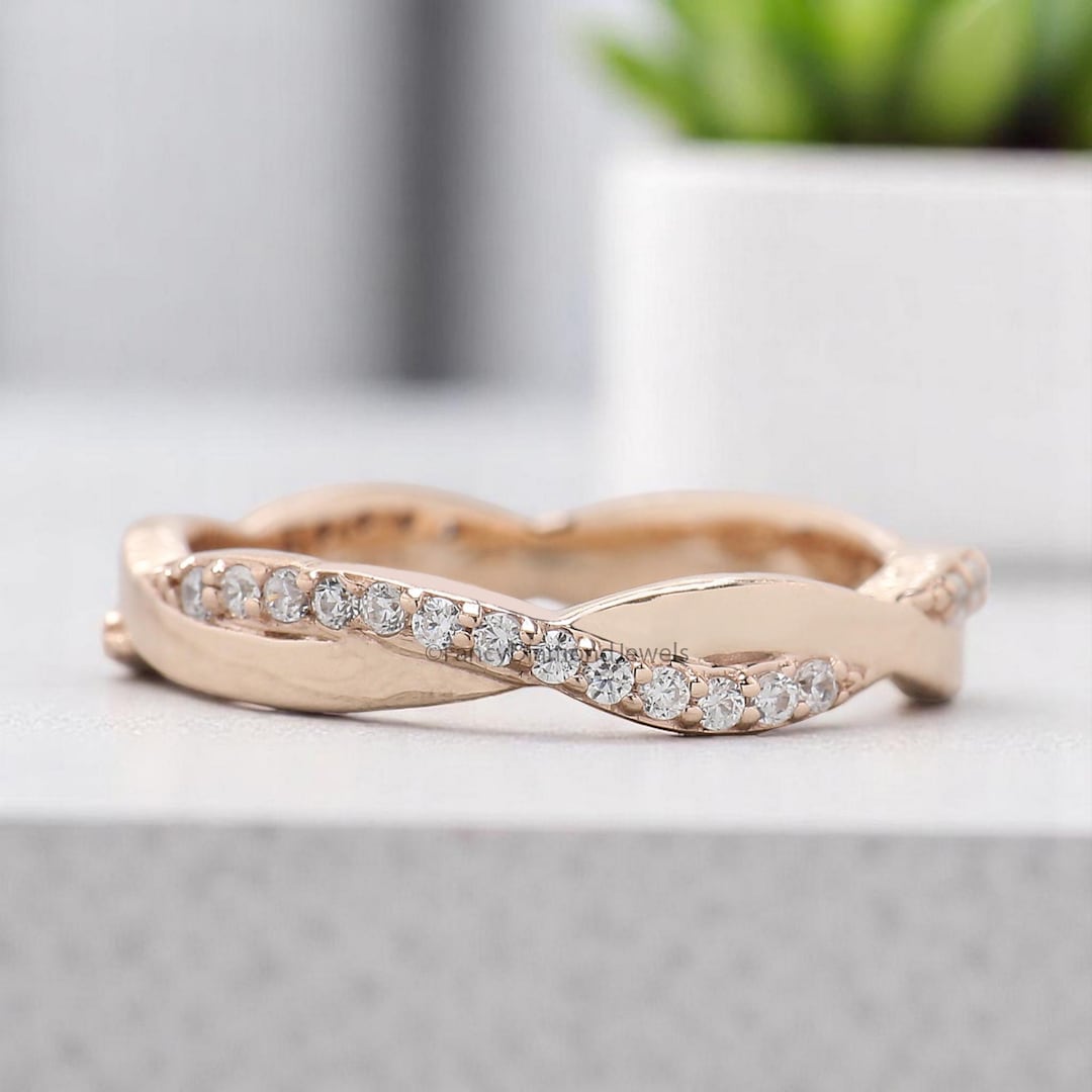 Unique Twisted Infinity Diamond Wedding Band 1.20 MM Diamond Band ...