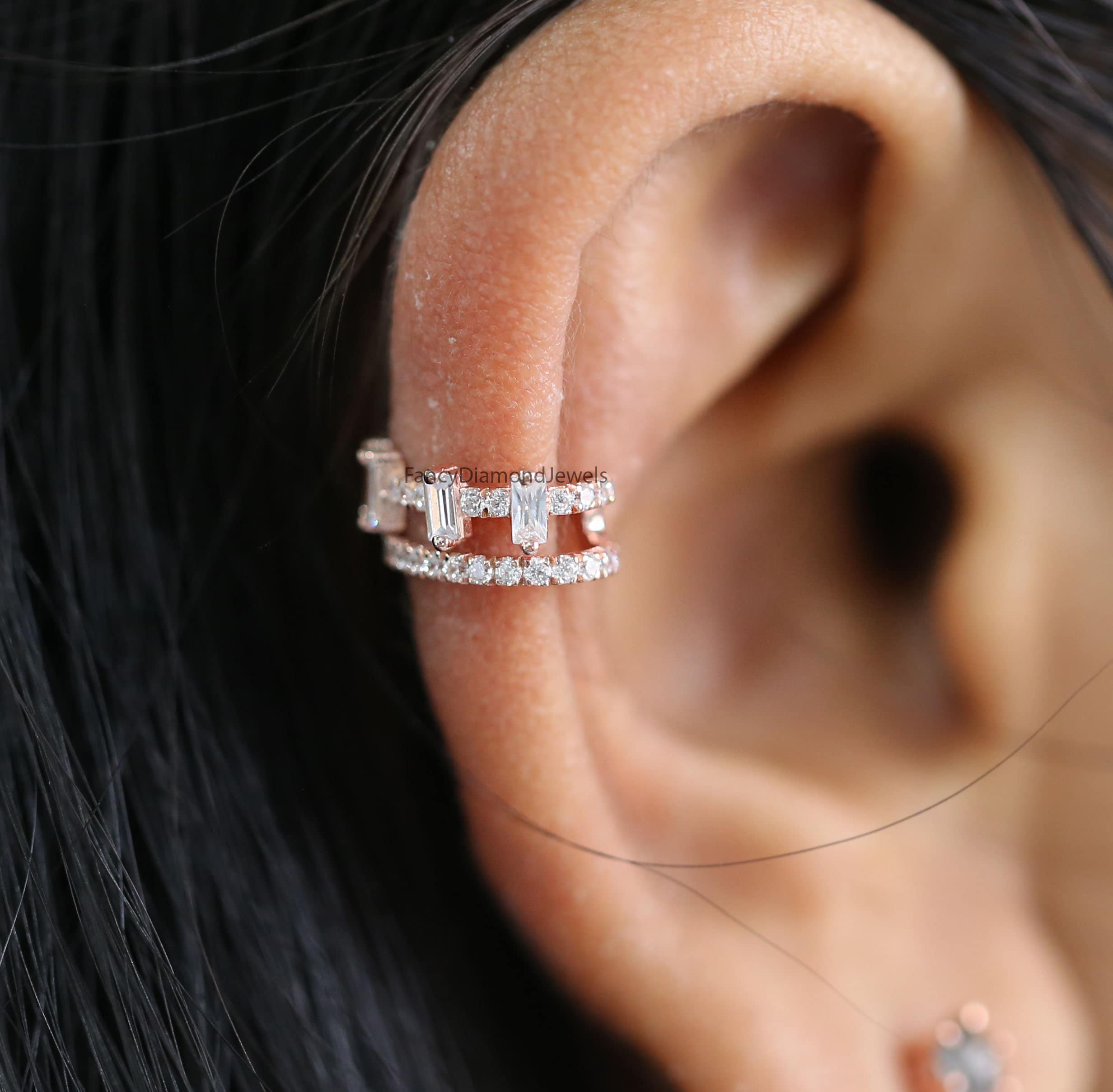 Ear Cuff Earrings, Ear Wraps, Earring Cuffs, Natural Diamond Ear Cuff ...