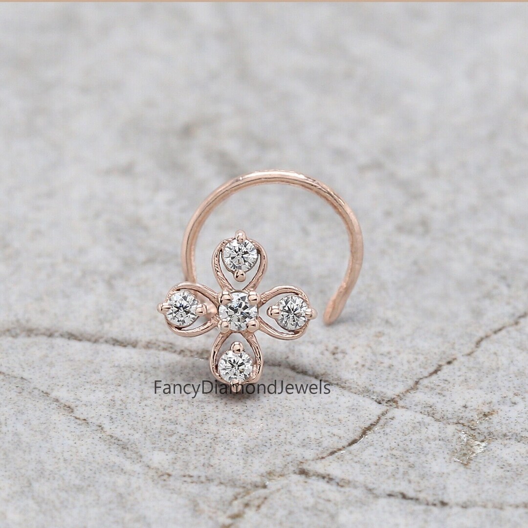 Nose Ring, Studs, Natural Diamond Nose Ring, Nose Ring Hoop, Nose Stud ...