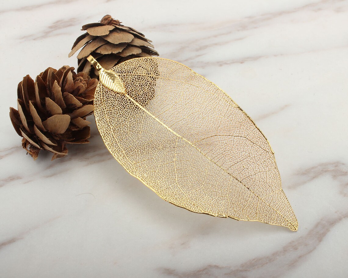6PCS Real Natural Leaf Pendant 18K Leaf Necklace Jewelry - Etsy