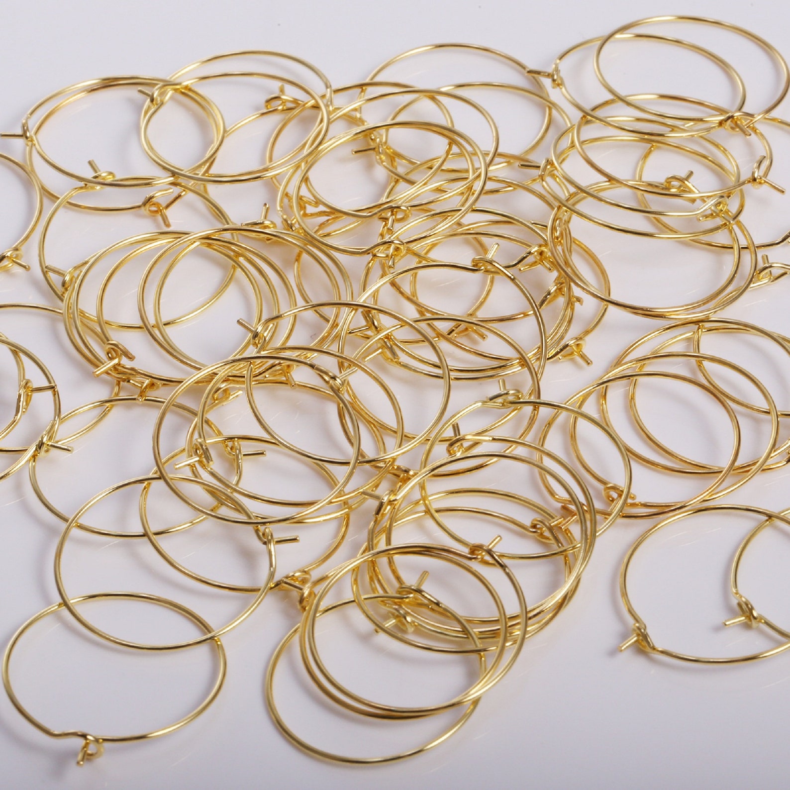 200PCS Earring Beading HoopGold Plated Round Earing Hoops | Etsy