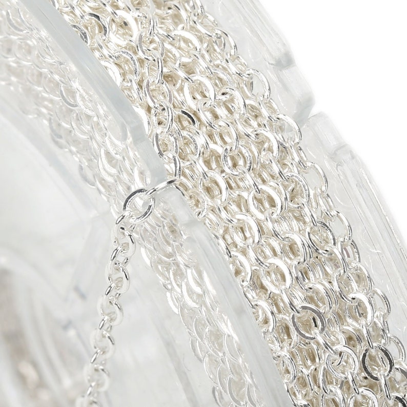 33 Feet Silver Plated Solid Brass Flat Cable Chain for Necklace Roll ...
