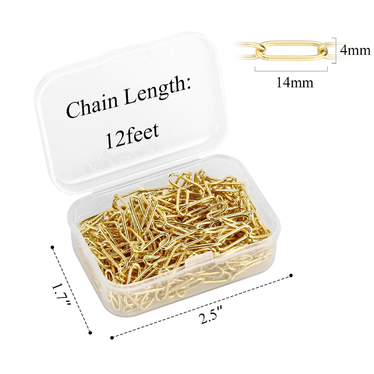 12 Feet Paperclip Chain for Jewelry Making 14K Gold Plated - Etsy