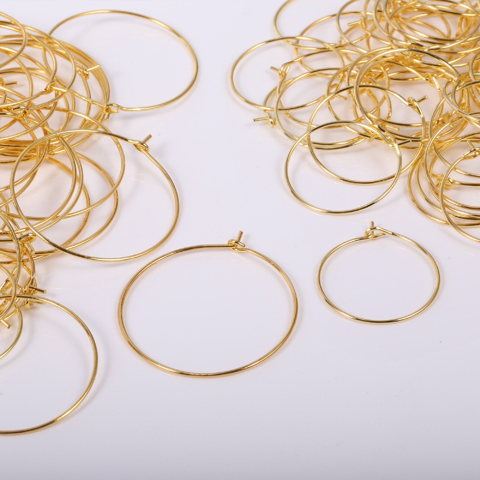 200PCS Earring Beading HoopGold Plated Round Earing Hoops | Etsy