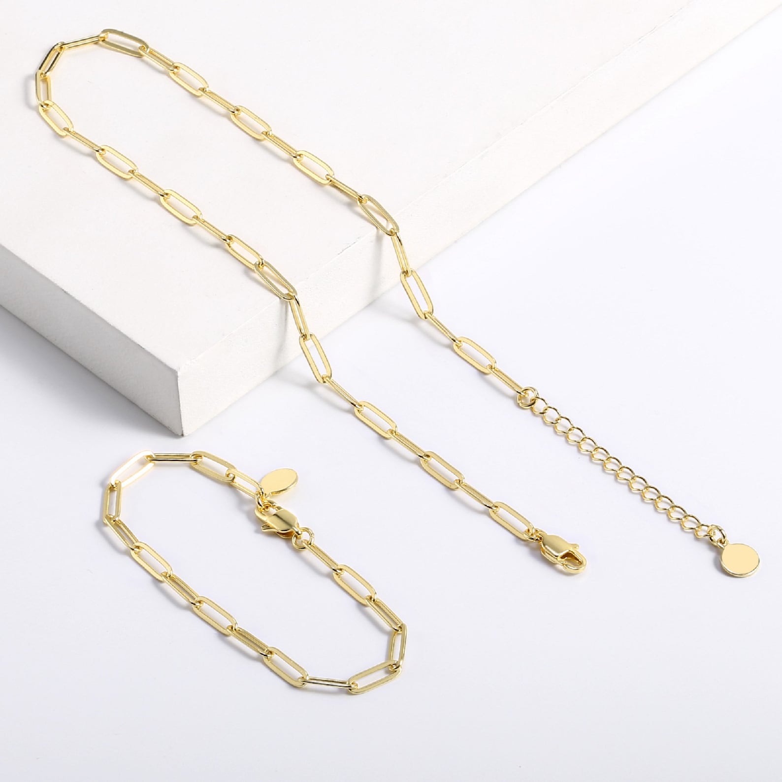 14K Gold Plated Paperclip Necklace Choker Paperclip Bracelet | Etsy