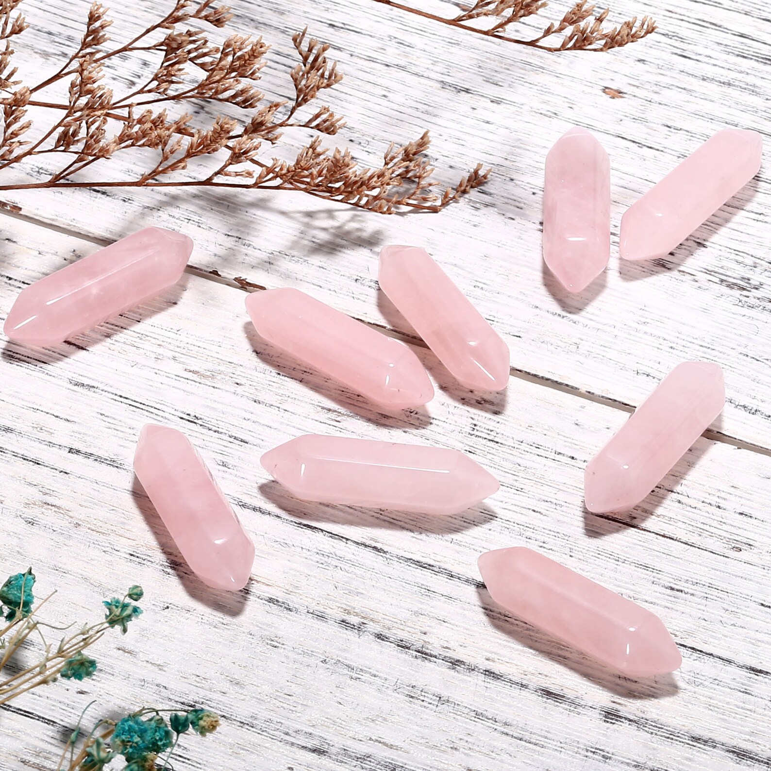 Wholesale 10PCS Natural Rose Quartz Crystal Charms DIY Love - Etsy