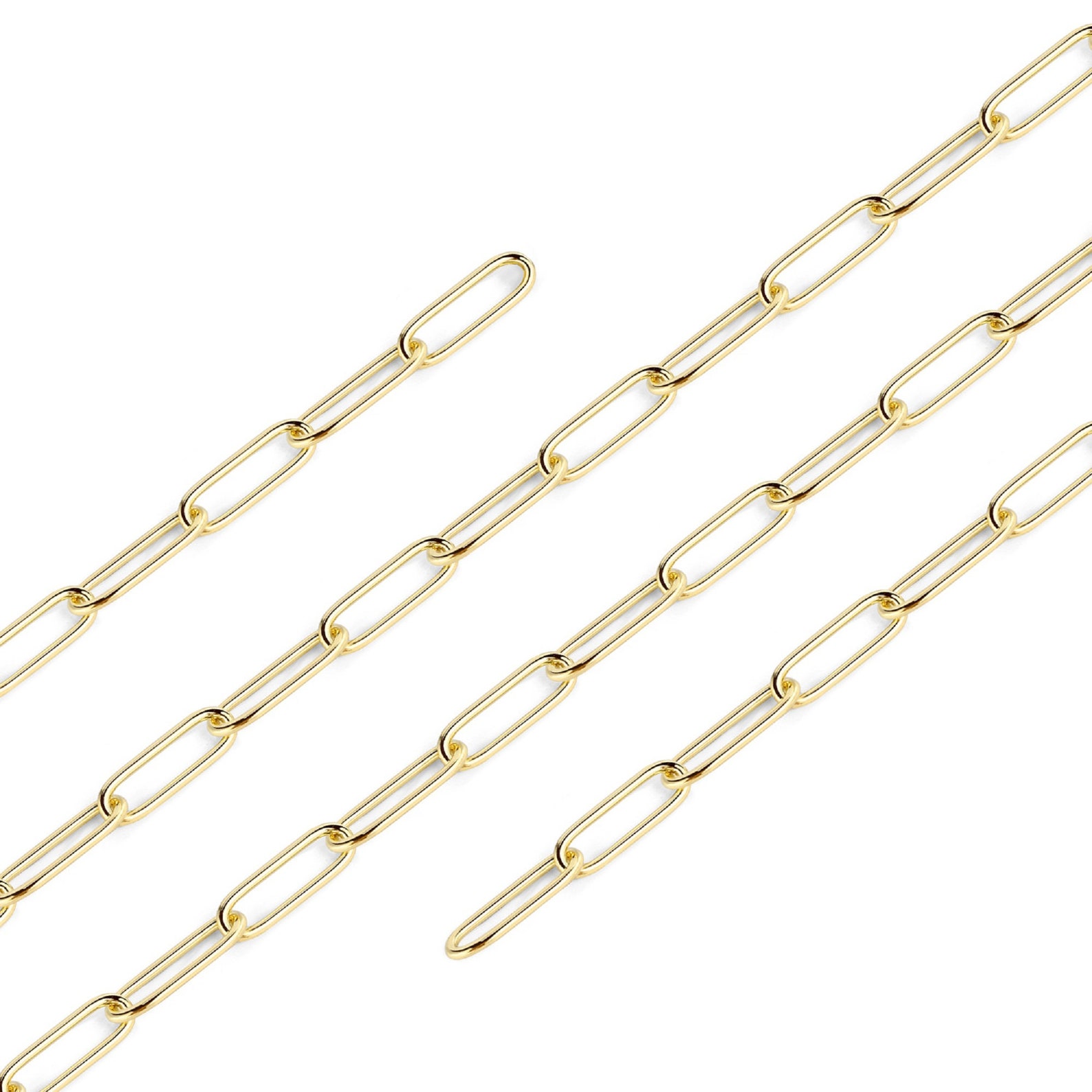 12 Feet Paperclip Chain for Jewelry Making 14K Gold Plated - Etsy