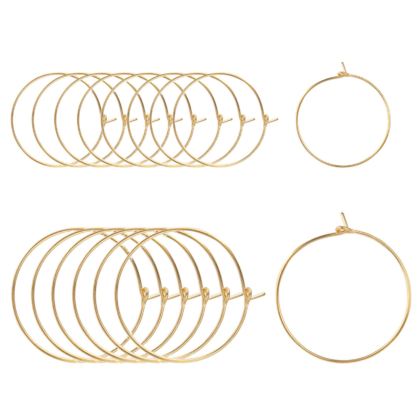 200PCS Earring Beading HoopGold Plated Round Earing Hoops | Etsy