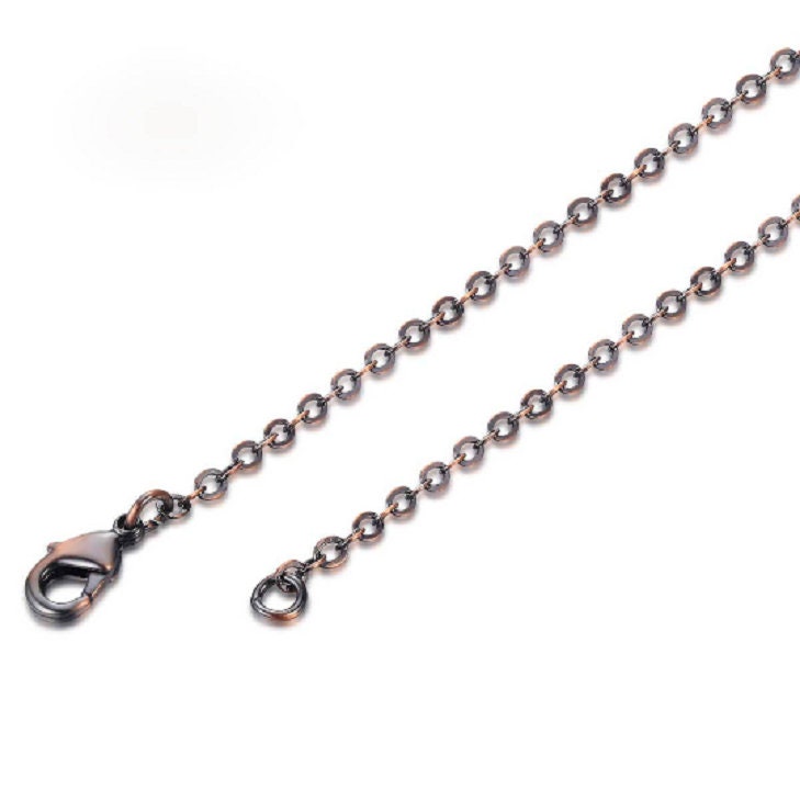12 PCS Antique Copper Chain, Finished Bronze Solid Brass Flat Cable ...