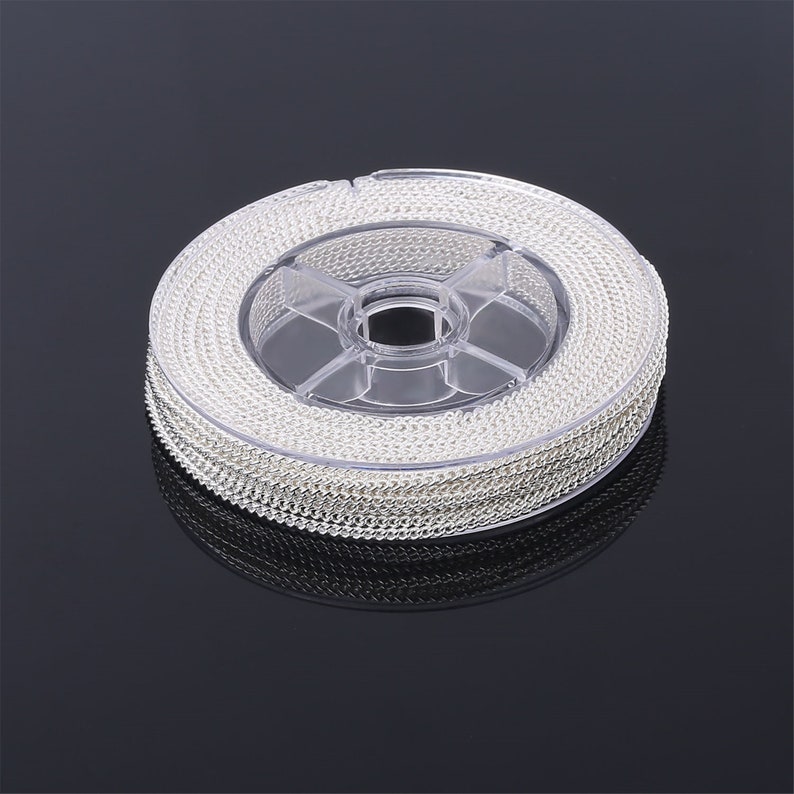 33 Feet Chain Spool Silver Plated Solid Brass Curb Chain Roll - Etsy