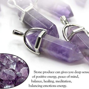 Wholesale Natural Hexagonal Amethyst Crystal Pendant Healing Quartz ...