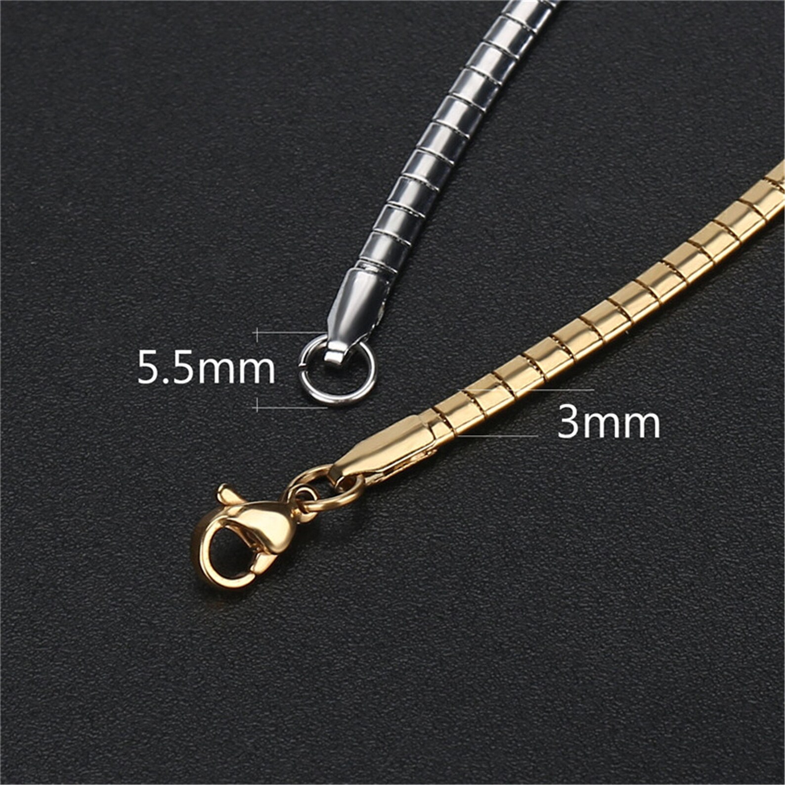 2PCS Omega Chain Choker Necklace 18K Gold Plated Stainless | Etsy