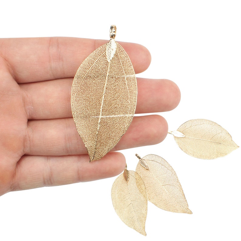 6PCS Real Natural Leaf Pendant 18K Leaf Necklace Jewelry - Etsy