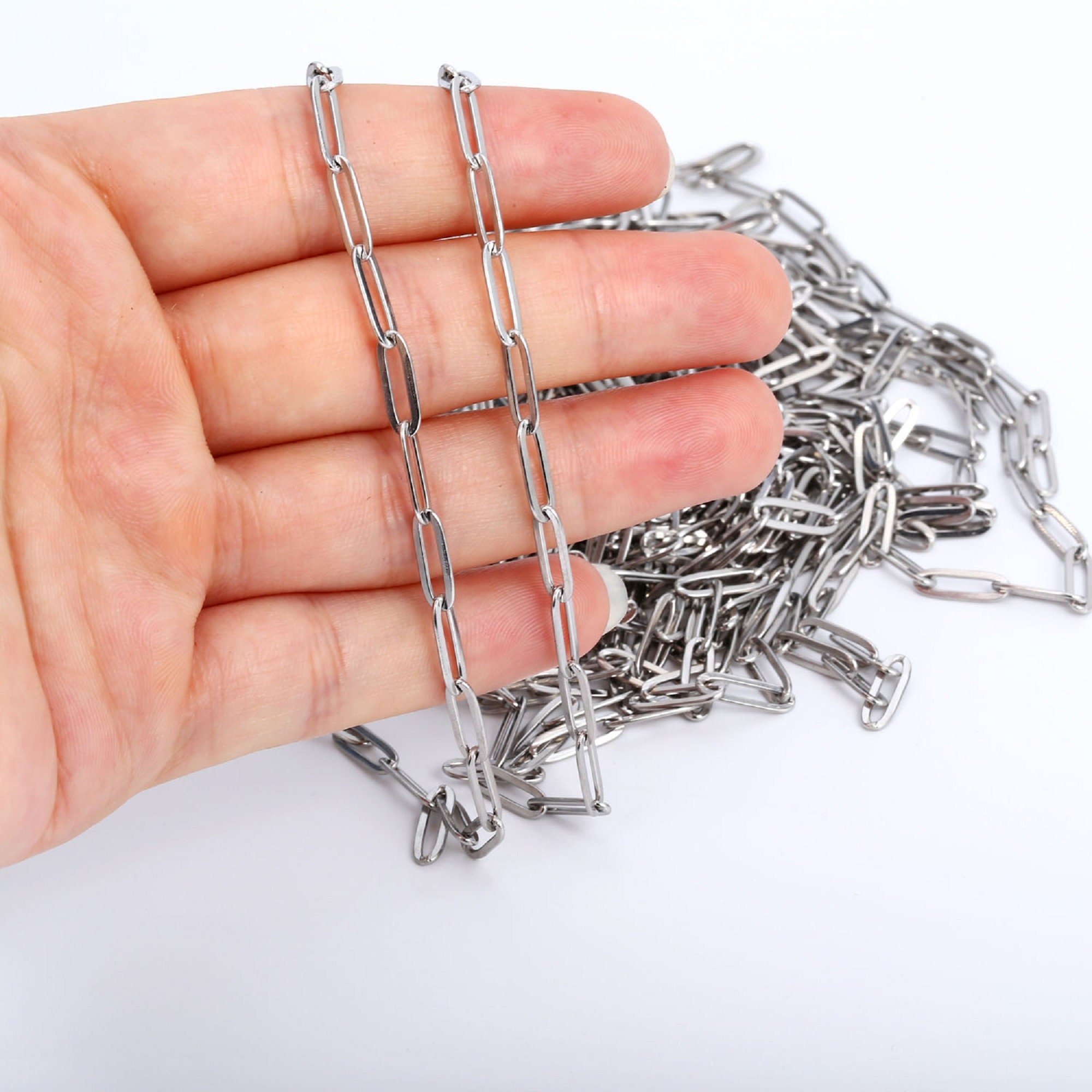 24 Feet Stainless Steel Paperclip Chain Flat Paper Clip | Etsy