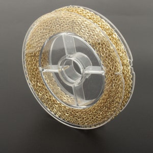 33 Feet Spool Gold Plated Solid Brass Flat Cable Chain for Necklace ...
