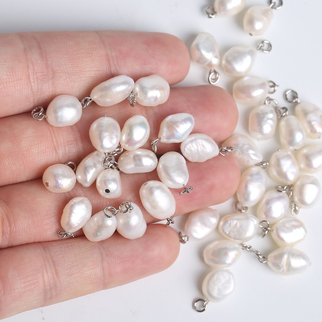 Wholesale 6 PCS Freshwater Pearls Pendant Baroque Cultured Pearl Charms ...