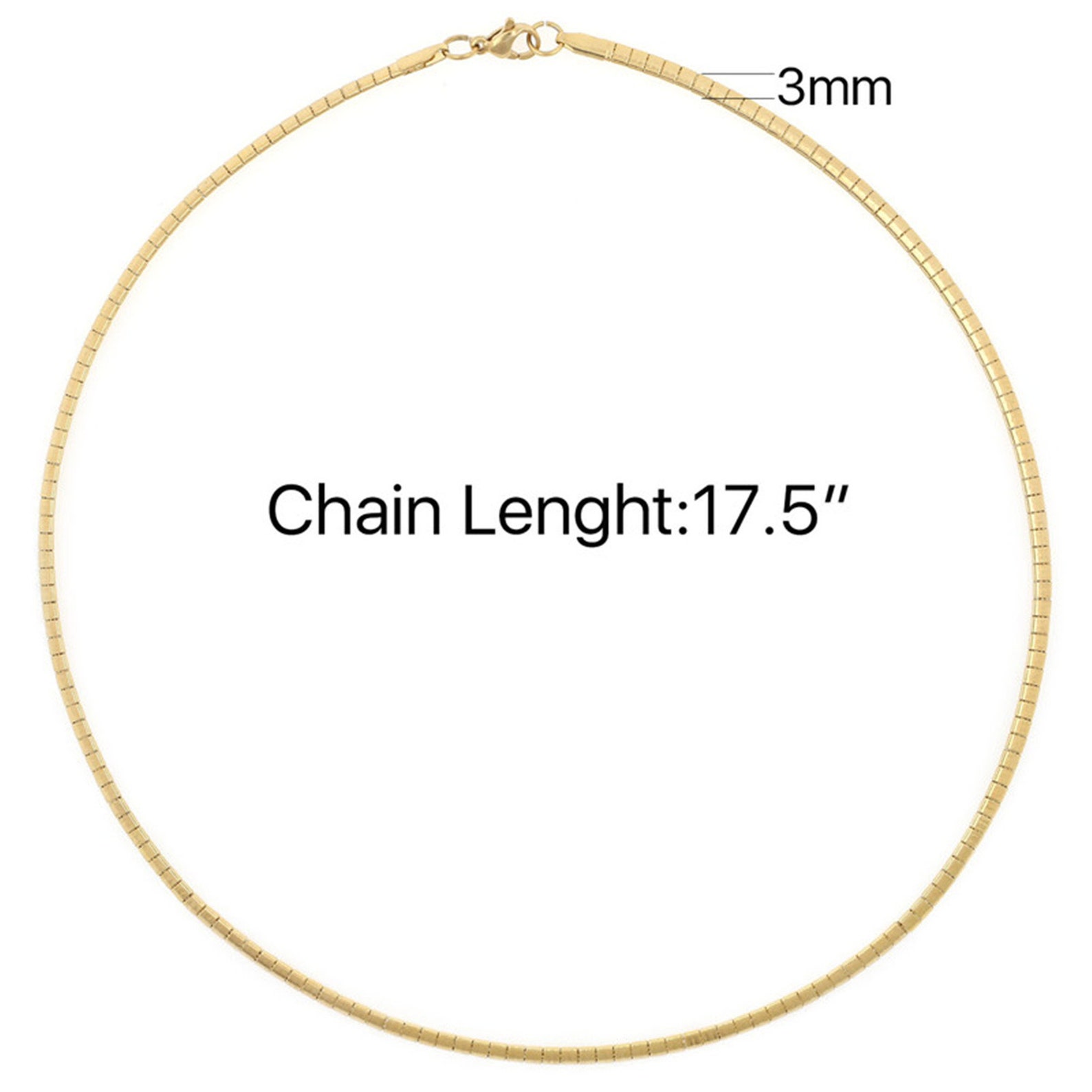 2PCS Omega Chain Choker Necklace 18K Gold Plated Stainless - Etsy