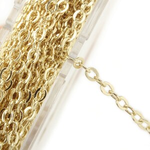 33 Feet Spool Gold Plated Solid Brass Flat Cable Chain for Necklace ...