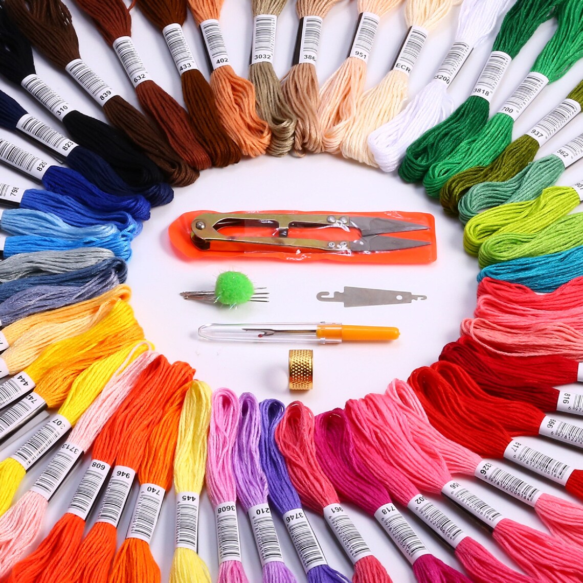 50 Skeins Embroidery Floss Rainbow Color Cross Stitch - Etsy
