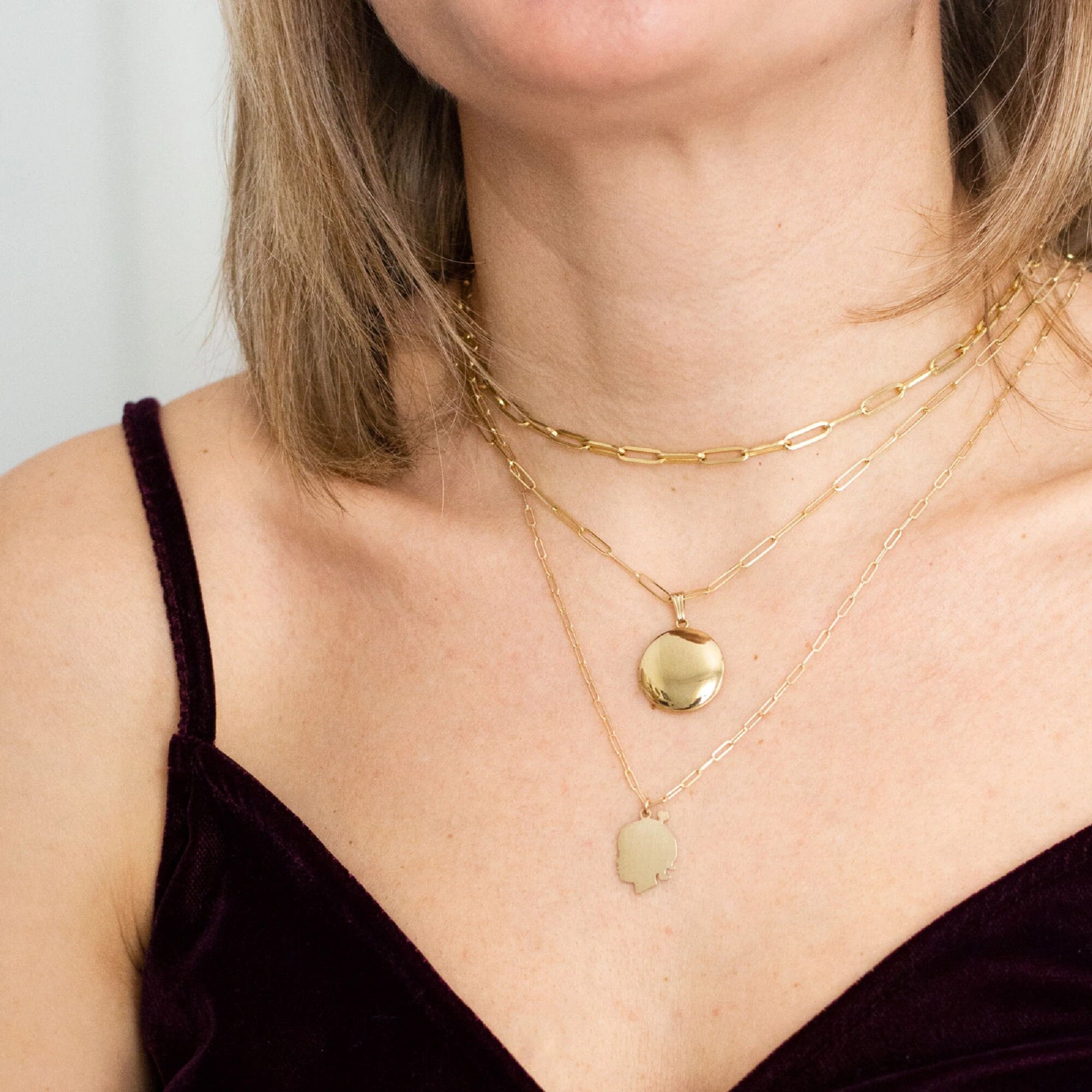 14K Gold Plated Paperclip Necklace Choker Paperclip Bracelet | Etsy