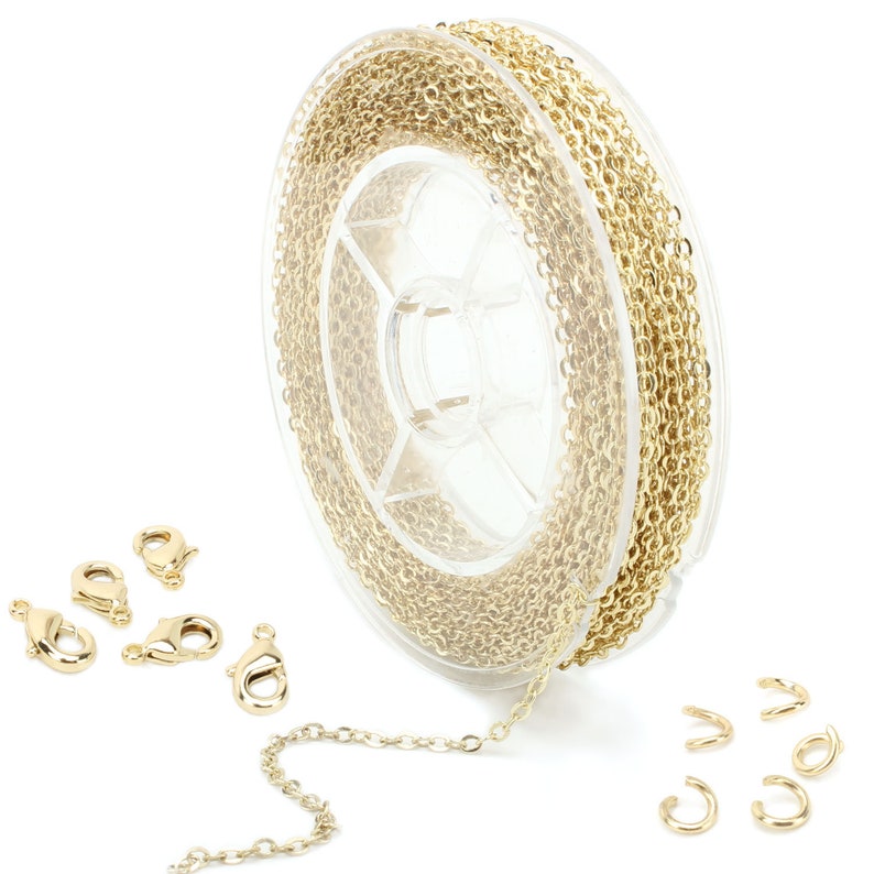 33 Feet Spool Gold Plated Solid Brass Flat Cable Chain for Necklace ...