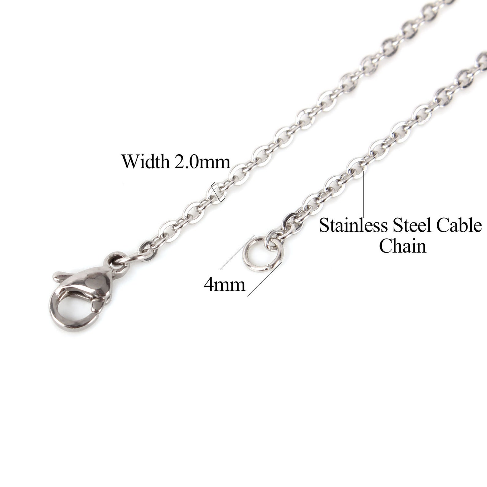 Wholesale 12 PCS Stainless Steel Flat Cable Chain Finished | Etsy