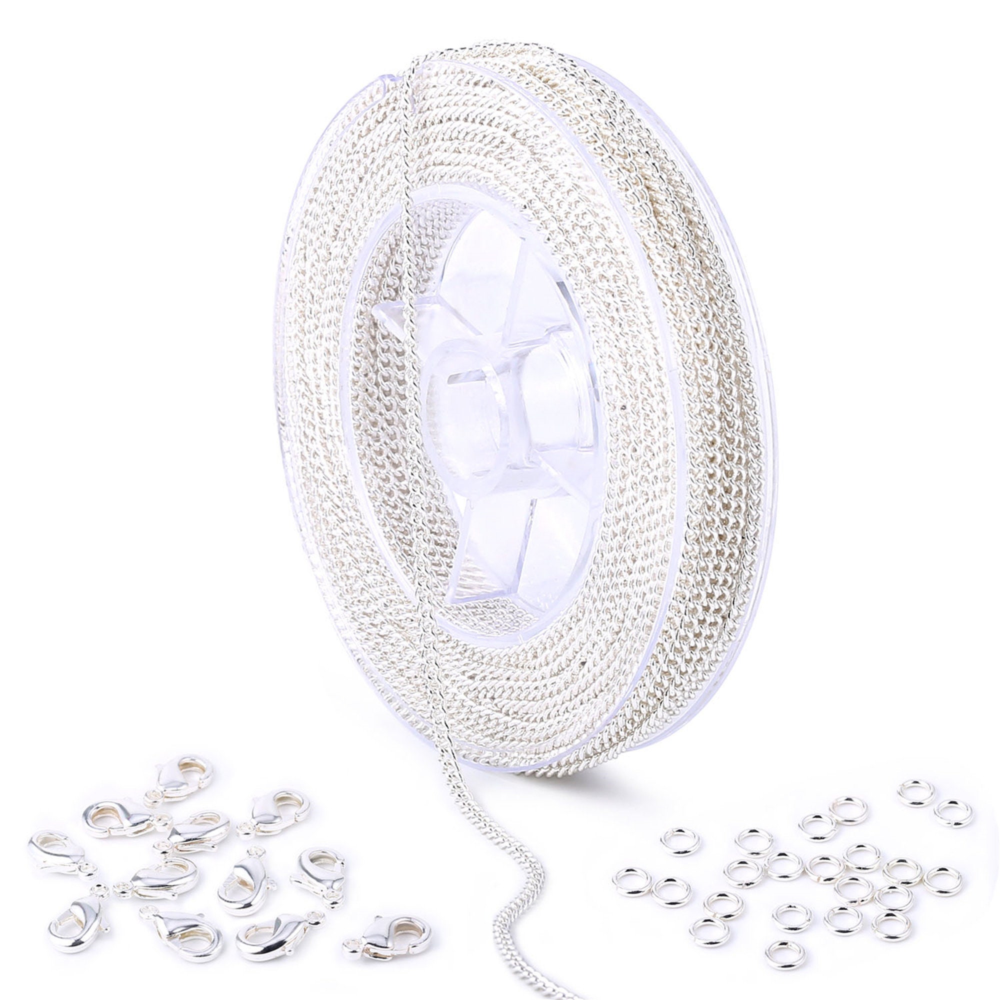 33 Feet Chain Spool Silver Plated Solid Brass Curb Chain Roll | Etsy