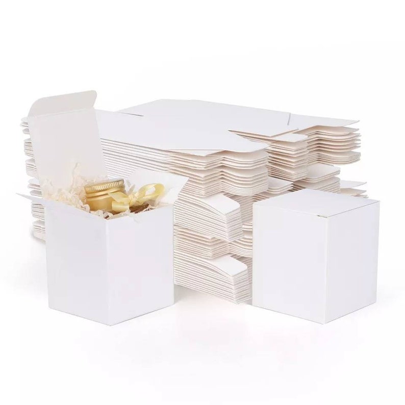 BLANK Gift Boxes White Square Gift Box Wedding Party Favor Boxes 6.5x6 ...