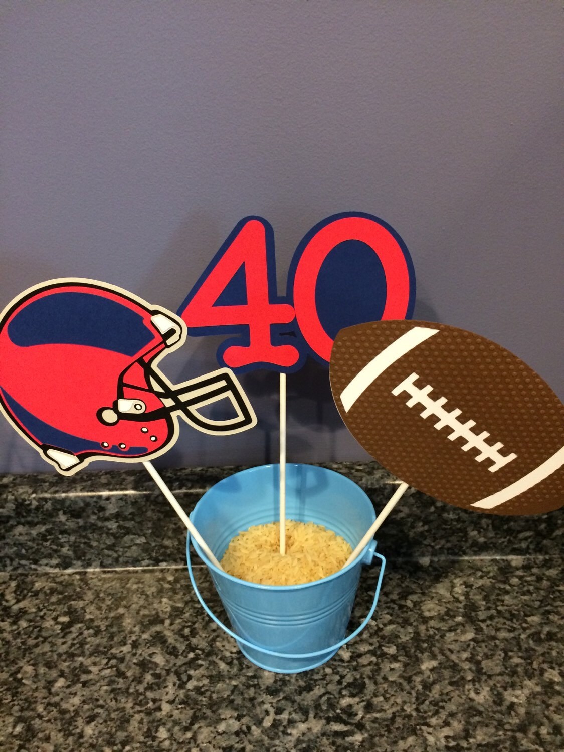 Three Piece Football Centerpiece with helmet - Etsy Nederland