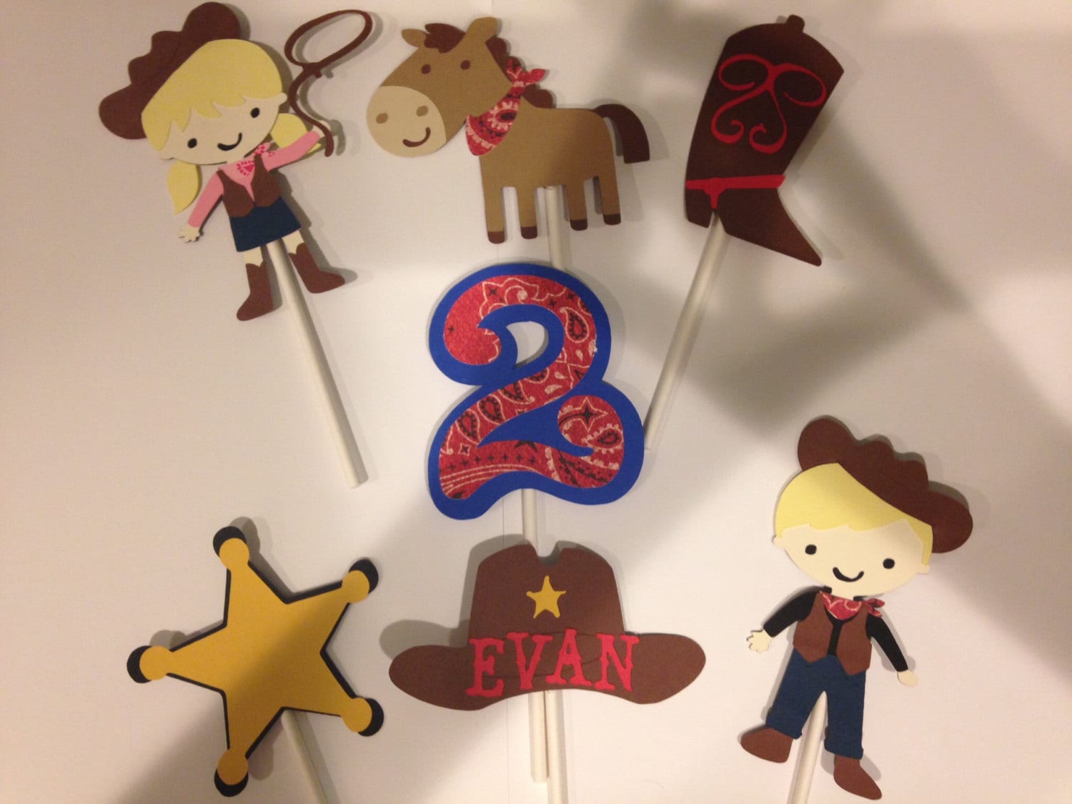12 Cowboy Cupcake Toppers New | Etsy