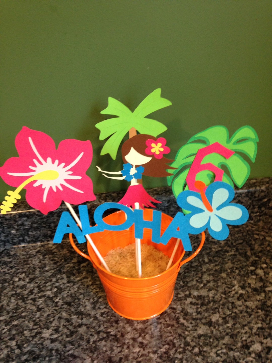 Five Piece Luau Centerpiece - Etsy