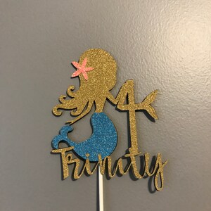Sparkly Mermaid Cake Topper - Etsy