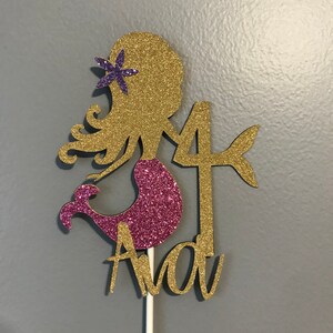 Sparkly Mermaid Cake Topper - Etsy