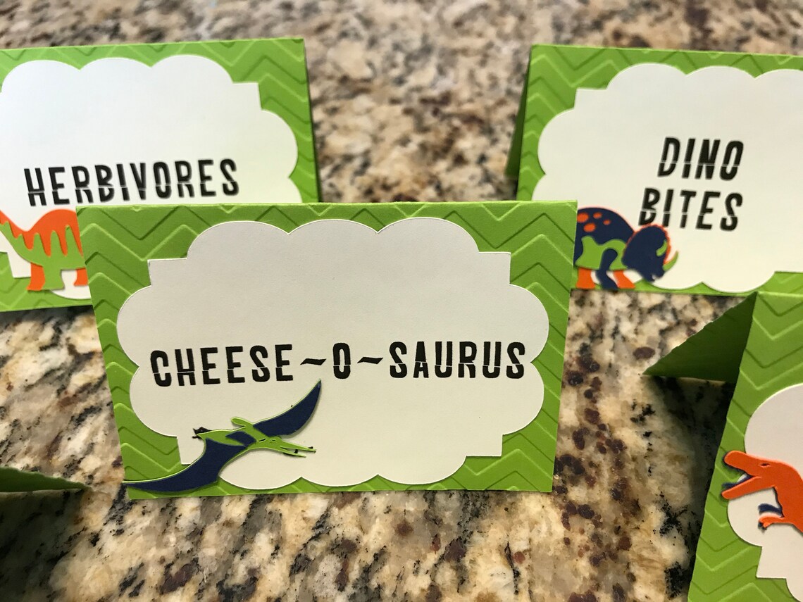 12 Dinosaur Food Labels already Printed | Etsy