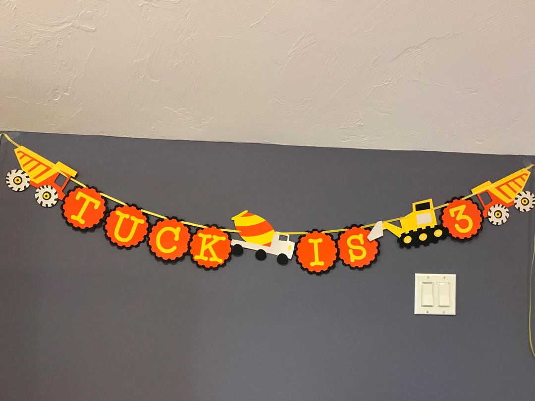 Construction Name and Age Banner (includes 4 Images) - Etsy