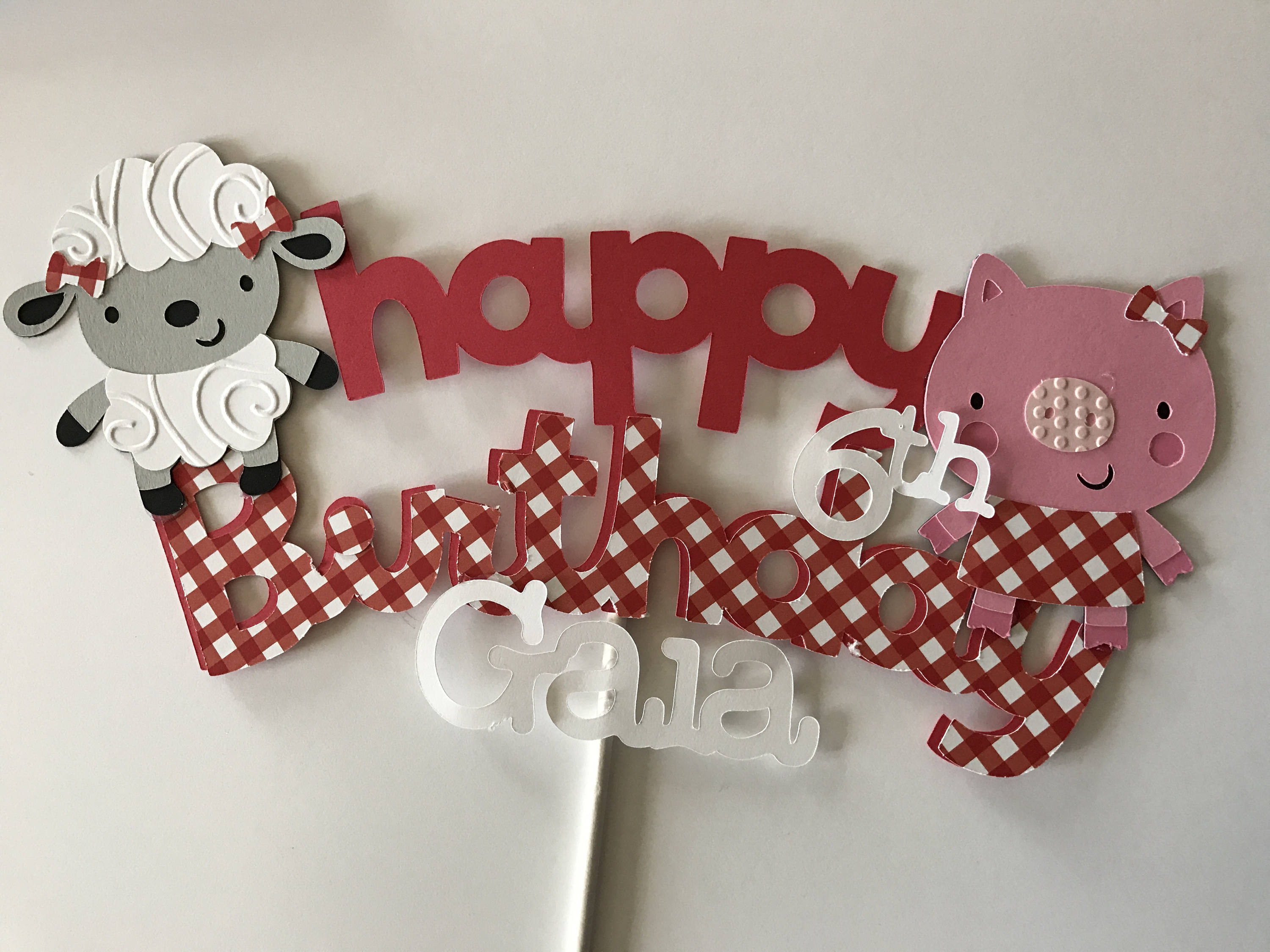 Girl Happy Birthday Farm Cake Topper With Added Name and Age - Etsy