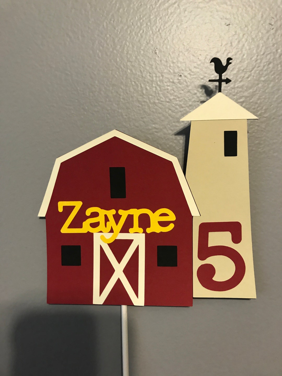 Country Barn Cake Topper With Name and Age - Etsy