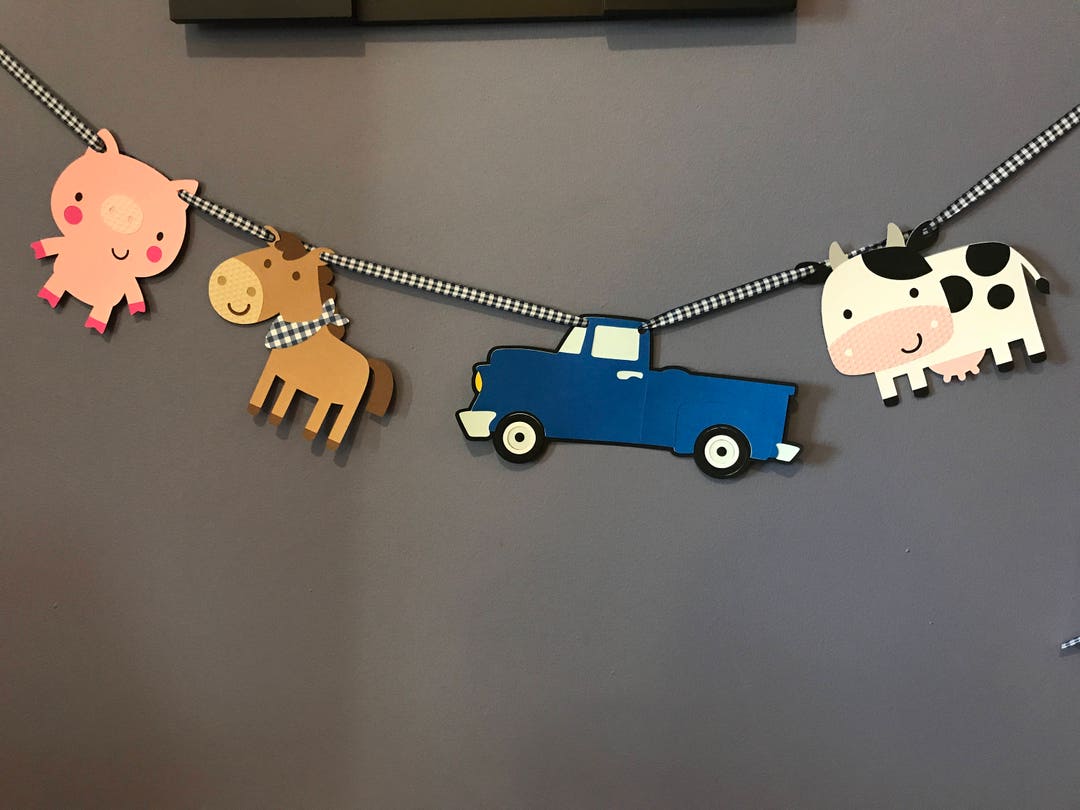 4 Piece Farm Animal Garland - Etsy