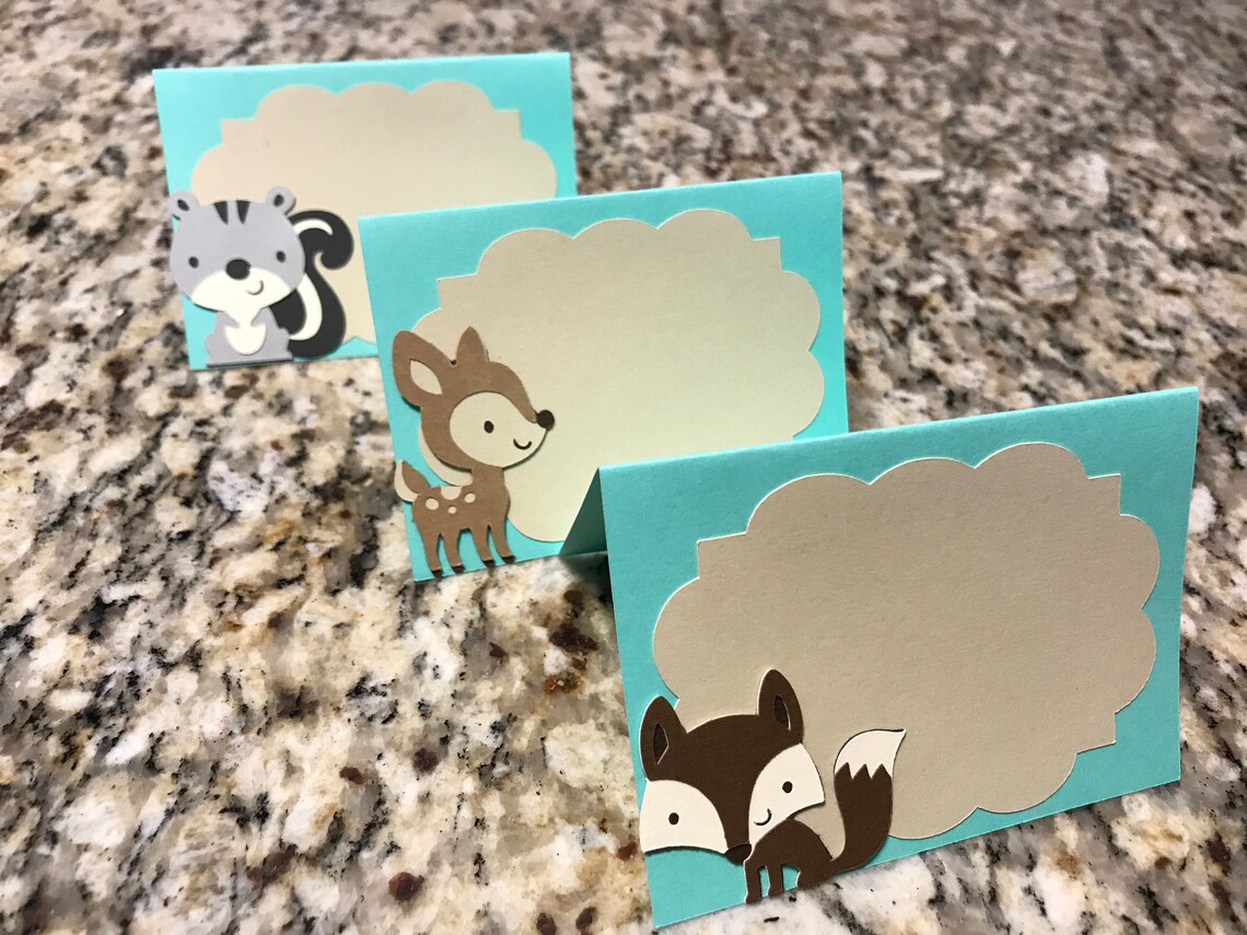 12 Woodland Animal Food Labels - Etsy