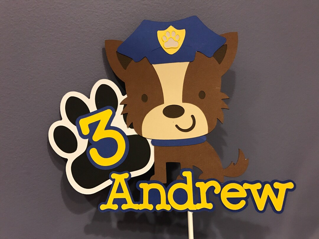 Police Puppy Cake Topper With Name and Age - Etsy