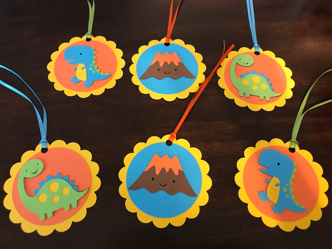 12 Dinosaur Favor Tags With Added Message - Etsy